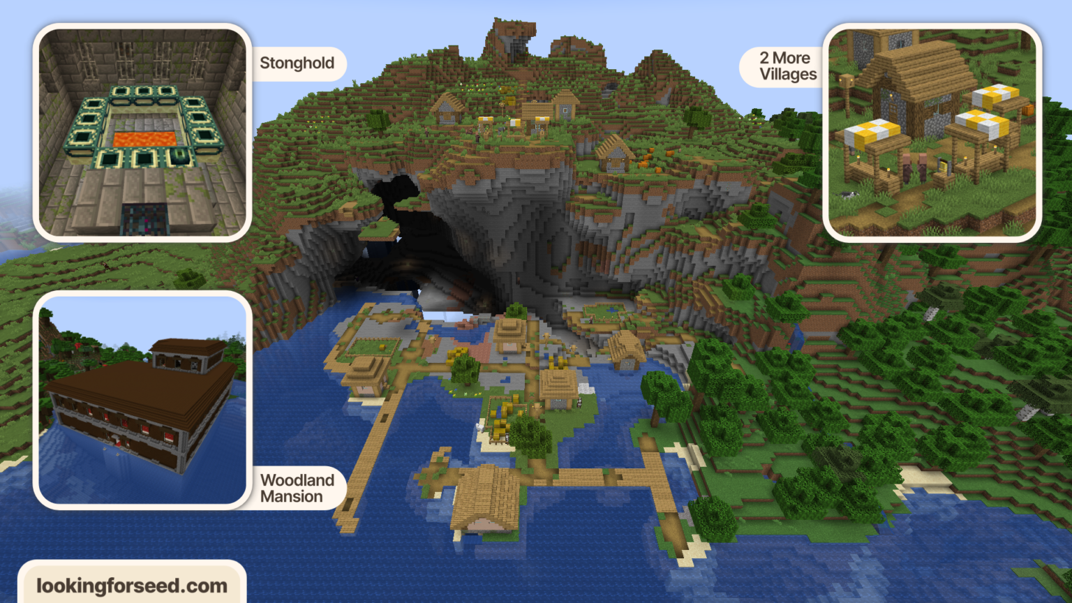 Woodland Mansion Seeds for Minecraft Java Edition | Lookingforseed.com